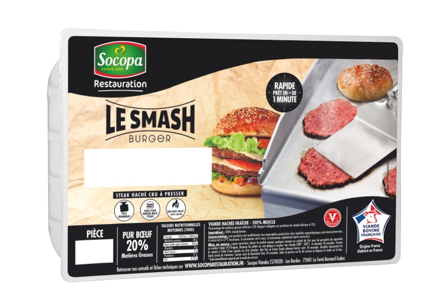 Smash Burger PB 20%MG 50g x 18 - Socopa Restauration